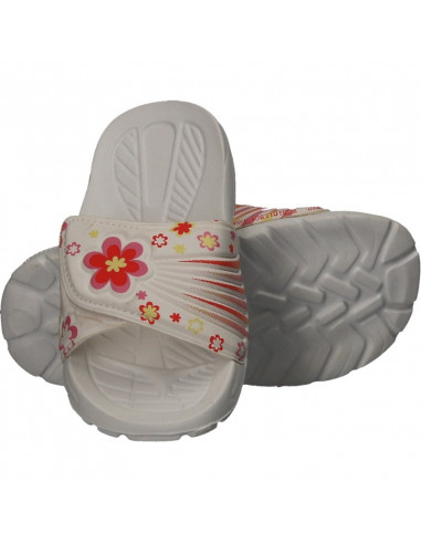 Slapi copii, din spuma, albi cu floricele